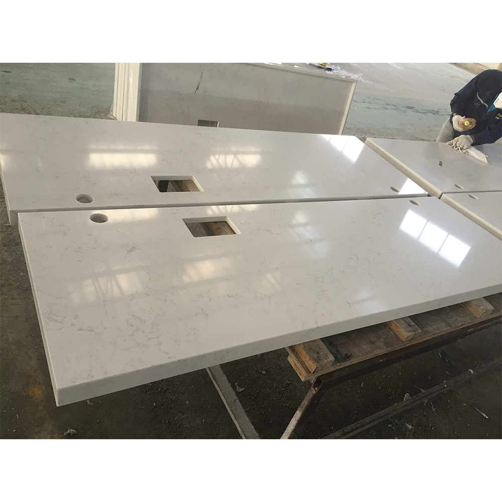 White Carrara Engineered Quartz Stone For Kitchen Countertops from ...